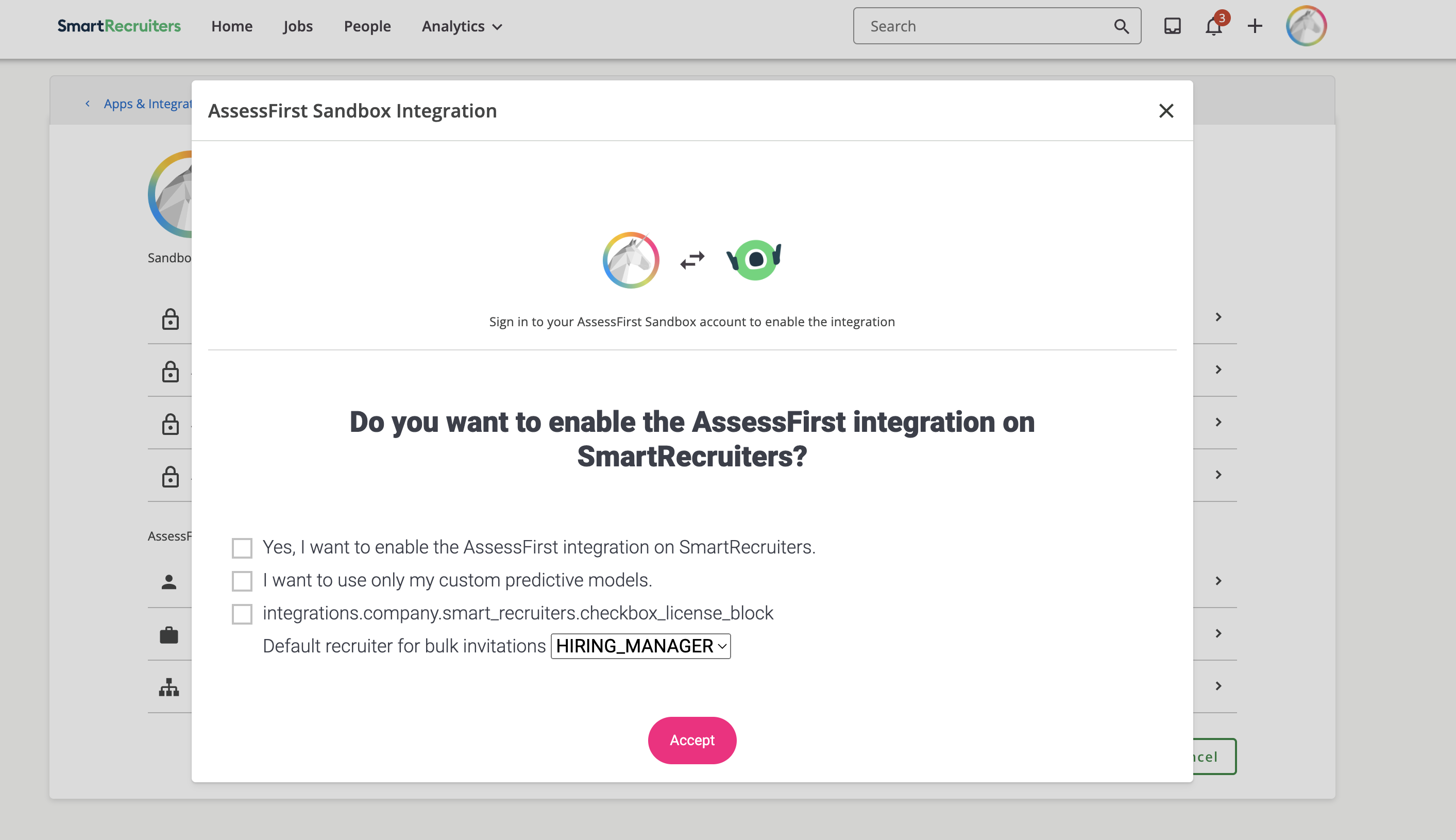 How to activate the integration with SmartRecruiters?